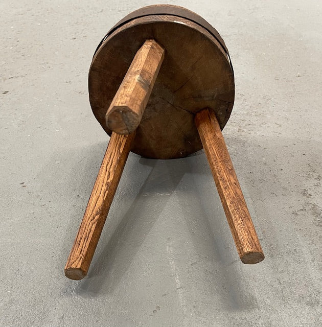 Vintage European Wooden Block Stool #6348 – Fossil Vintage Australia