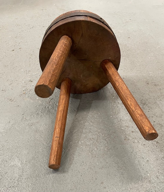 Vintage European Wooden Block Stool #6349 – Fossil Vintage Australia