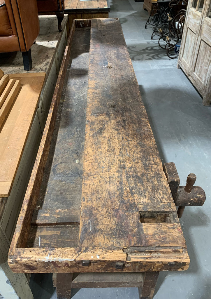 Rustic European Woodworking Workbench 1920s #4863 – Fossil Vintage ...