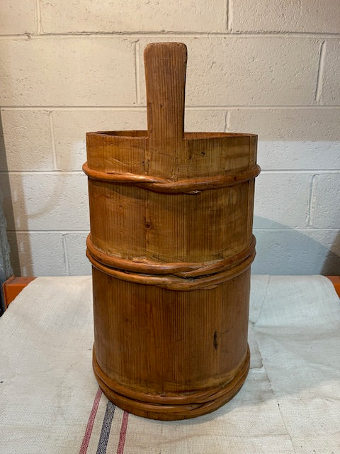 Vintage European Wooden Bucket with Handle #6558 – Fossil Vintage Australia