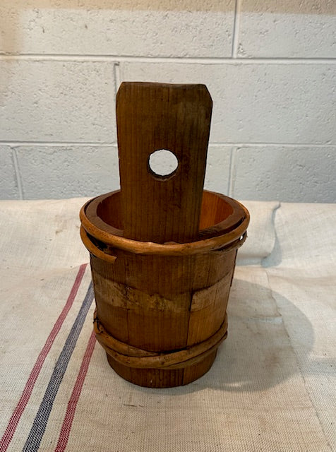 Vintage European Wooden Bucket with Handle #6565 – Fossil Vintage Australia