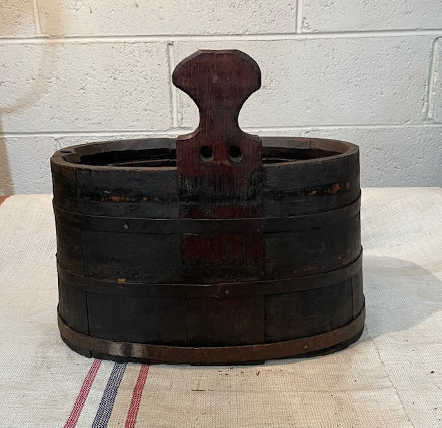 Vintage European Wooden Bucket with Handle #6566 – Fossil Vintage Australia
