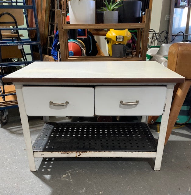 Vintage European Enamel Bakers Table #4944 – Fossil Vintage Australia