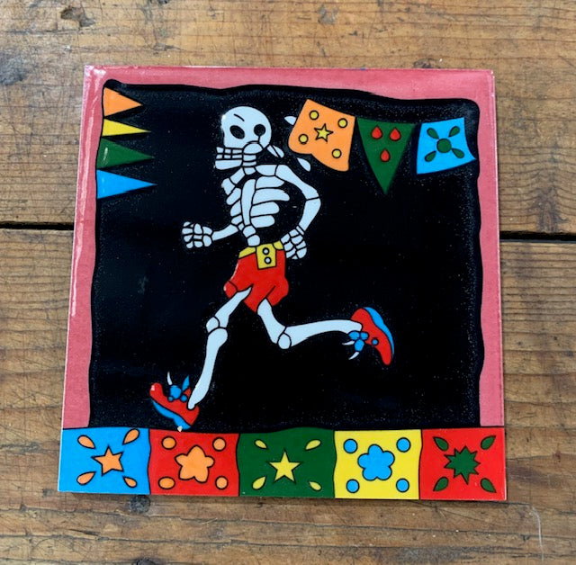 Glazed Ceramic Skeleton Motive Tile "Runner" # 4948 – Fossil Vintage ...