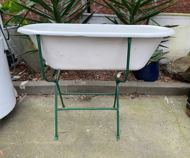 Vintage Enamel Baby Bath and Stand / Drink Stand #5106 – Fossil Vintage ...