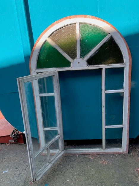 Vintage European Arched Wooden Window #5165 – Fossil Vintage Australia