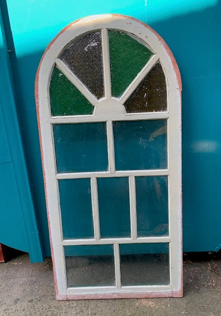 Vintage European Arched Wooden Window #5166 – Fossil Vintage Australia