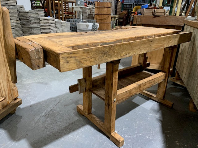 Vintage European Carpenters Woodworking Workbench #5272 – Fossil ...