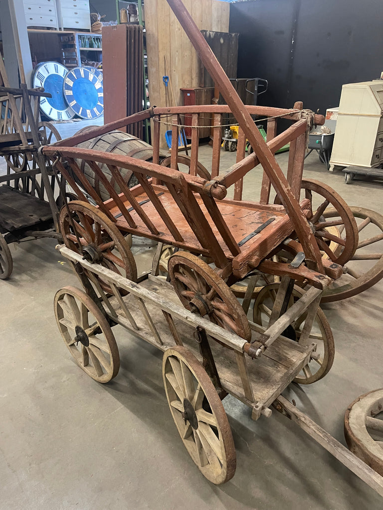 Vintage European Wooden Pumpkin Cart #5846 – Fossil Vintage Australia