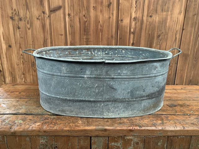 Vintage European Galvanized Laundry Tub #5470 – Fossil Vintage Australia
