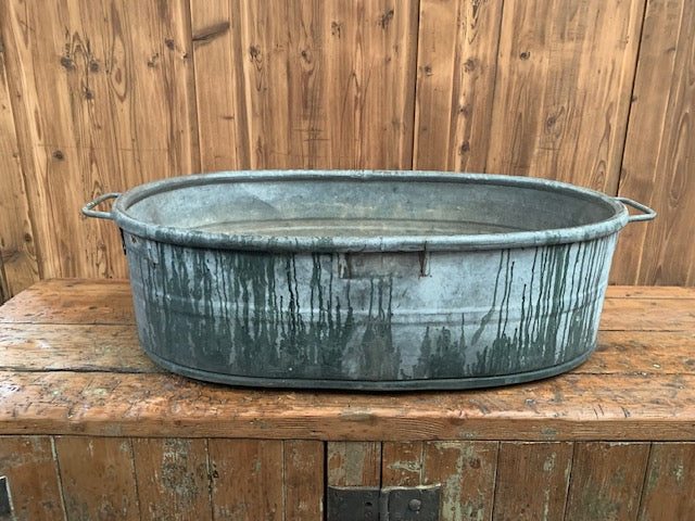Vintage European Galvanized Laundry Tub #5473 – Fossil Vintage Australia