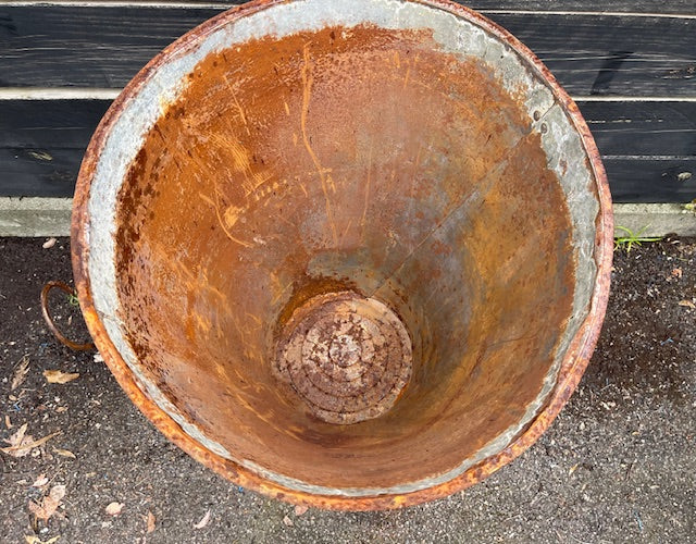 Rustic Turkish Galvanised Olive Bin #7016. – Fossil Vintage Australia
