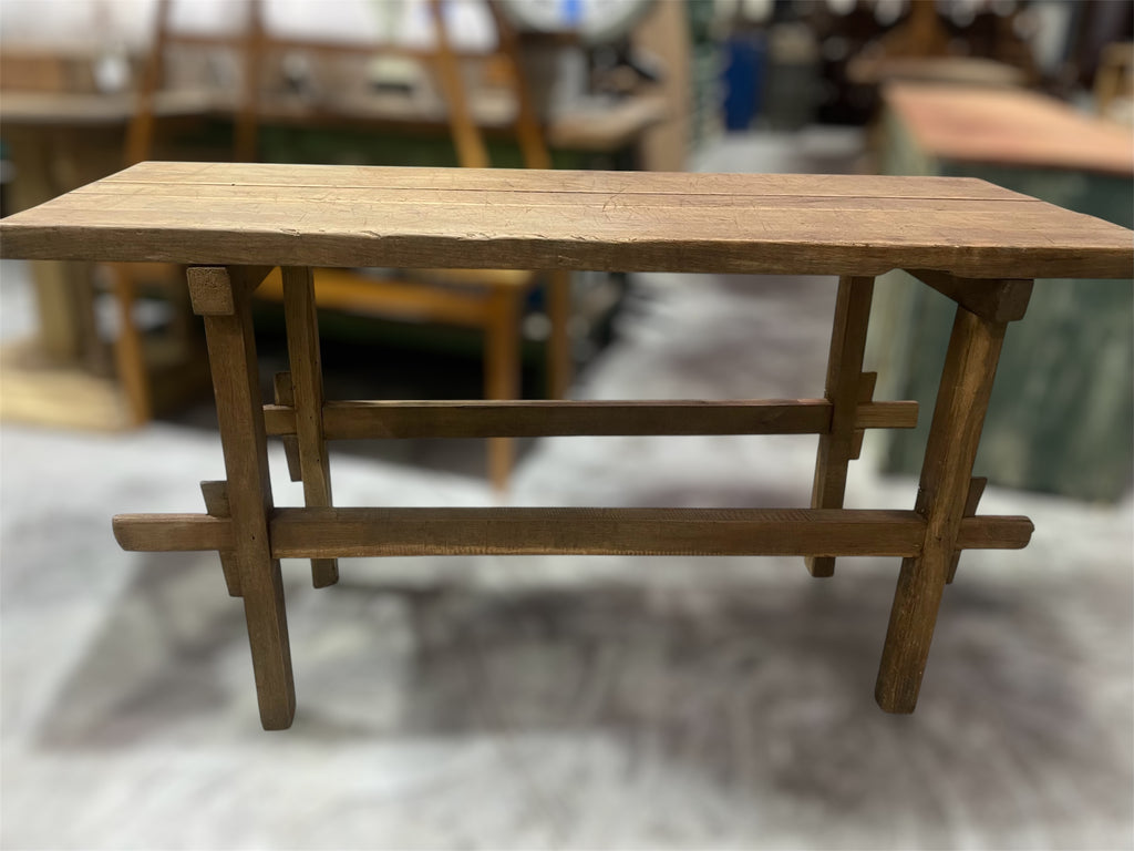 Vintage European Trestle Bench Table #6791 – Fossil Vintage Australia