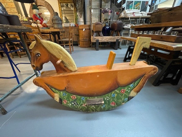 Vintage Small Wooden Rocking Horse #5963 Byron – Fossil Vintage Australia