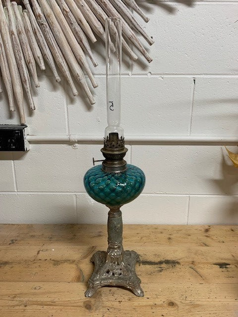 Vintage Romanian Glass Oil Lamp #5217 Byron – Fossil Vintage Australia