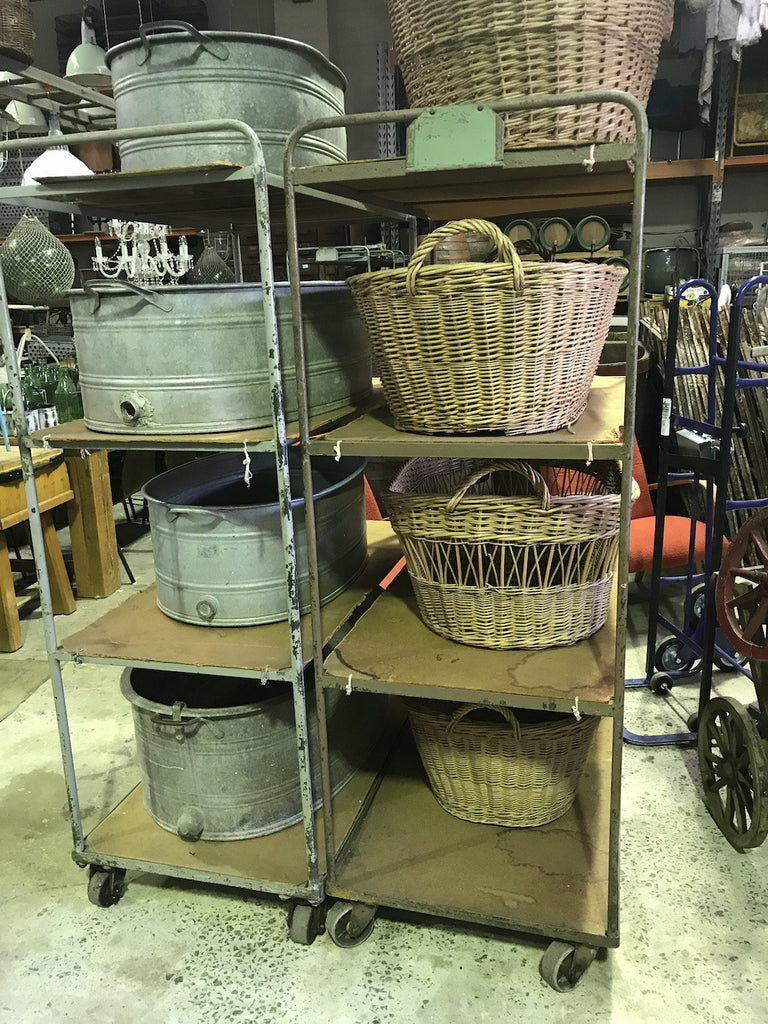Vintage industrial French metal bakers trolley #1821 – Fossil Vintage ...