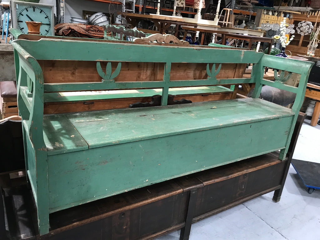 Vintage European 1930s wooden kitchen bench seat #2148 – Fossil Vintage ...