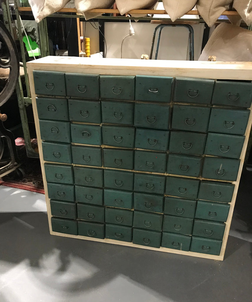 Vintage French Wooden Bank of 48 Drawers #2741 Byron – Fossil Vintage ...