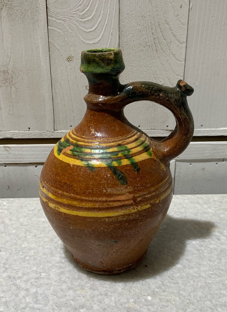 Vintage Hungarian Gypsy Terracotta Jug #4732 – Fossil Vintage Australia