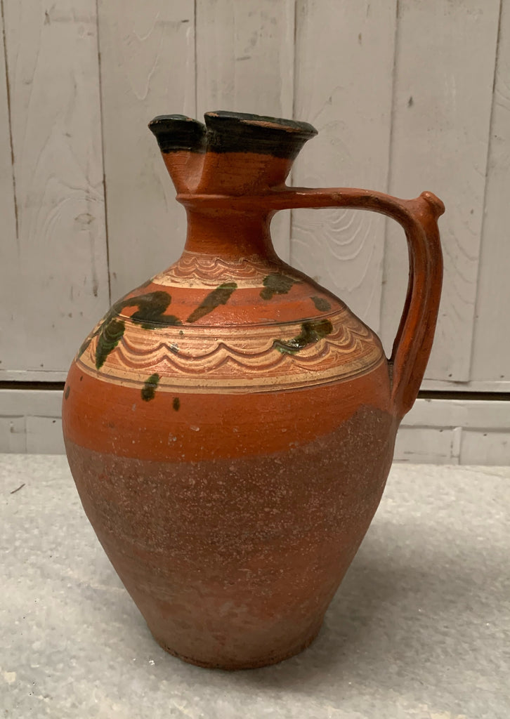 Vintage Hungarian Gypsy Terracotta Jug #4809 – Fossil Vintage Australia