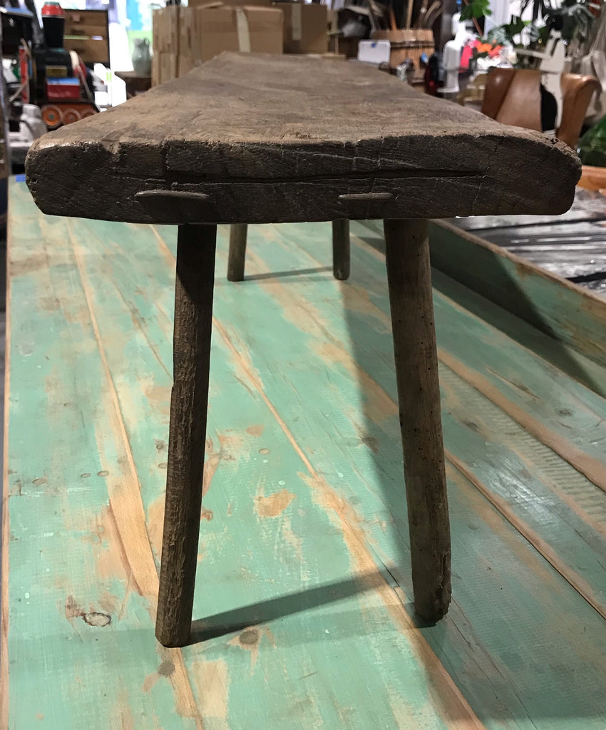 Vintage European Wooden Milking Bench #4004 Byron – Fossil Vintage ...