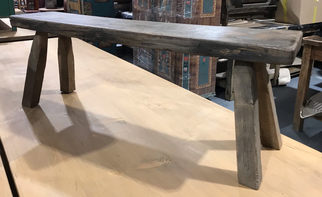 Vintage European Wooden Milking Bench #4007 – Fossil Vintage Australia