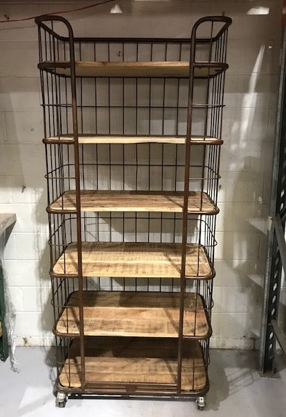 Vintage Metal and Wood Display Shelf #4419 – Fossil Vintage Australia