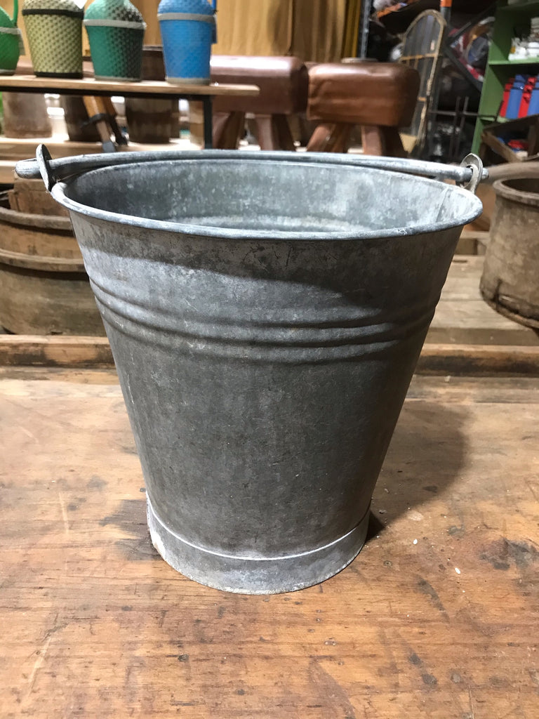 Vintage European Galvanised Water Bucket #3458 B – Fossil Vintage Australia