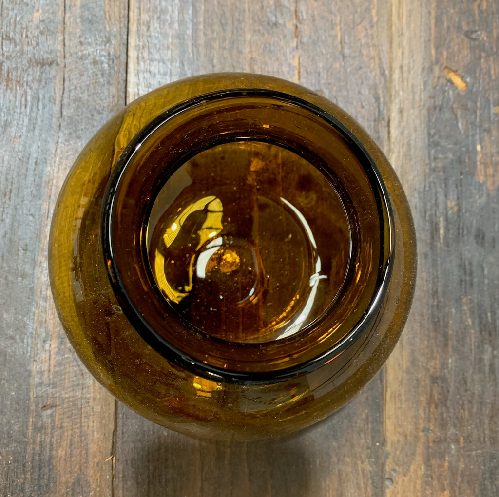 Vintage Romanian Amber Glass Vase #4330 – Fossil Vintage Australia