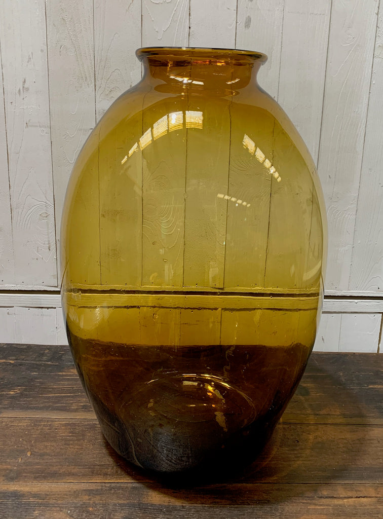 Vintage Romanian Amber Glass Vase #4357 – Fossil Vintage Australia