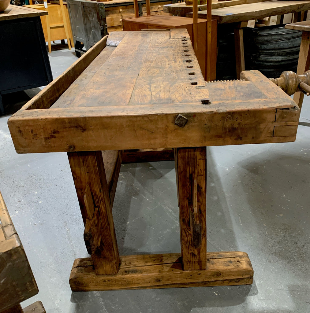 Vintage European Carpenters Woodworking Workbench 1920s #4363 – Fossil ...