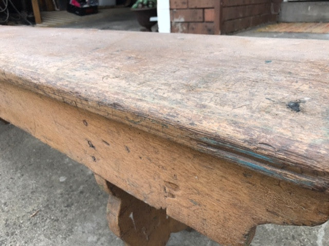 Vintage industrial Dutch bench seat #brown bench – Fossil Vintage Australia