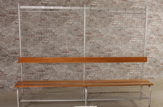 Vintage industrial french bus depot bench seat #2526 – Fossil Vintage ...